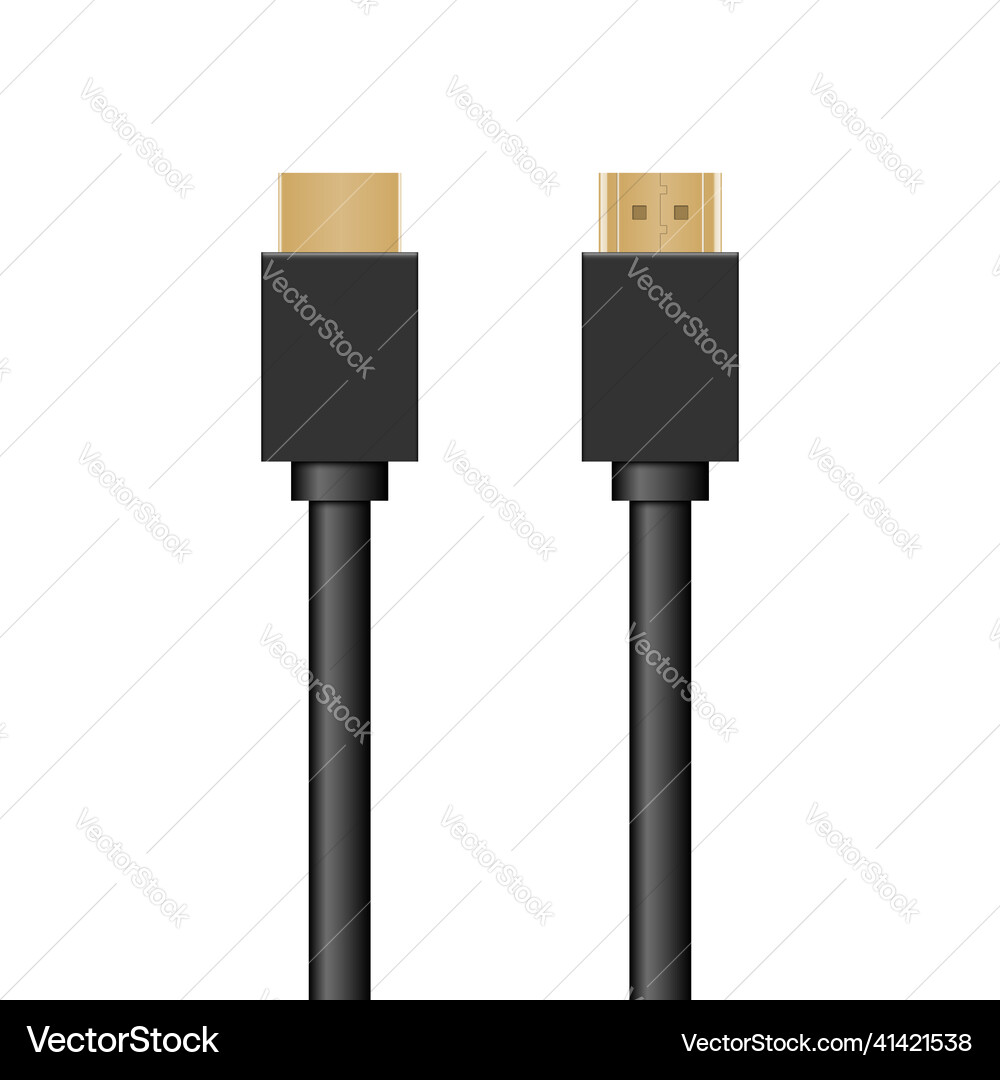 Hdmi cable isolated on white background Royalty Free Vector