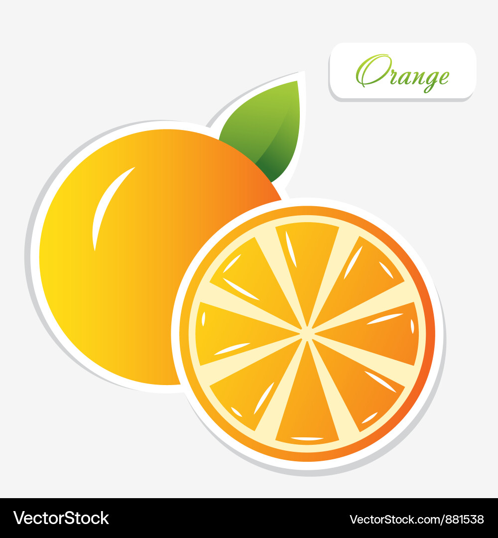 Orange sticker Royalty Free Vector Image - VectorStock