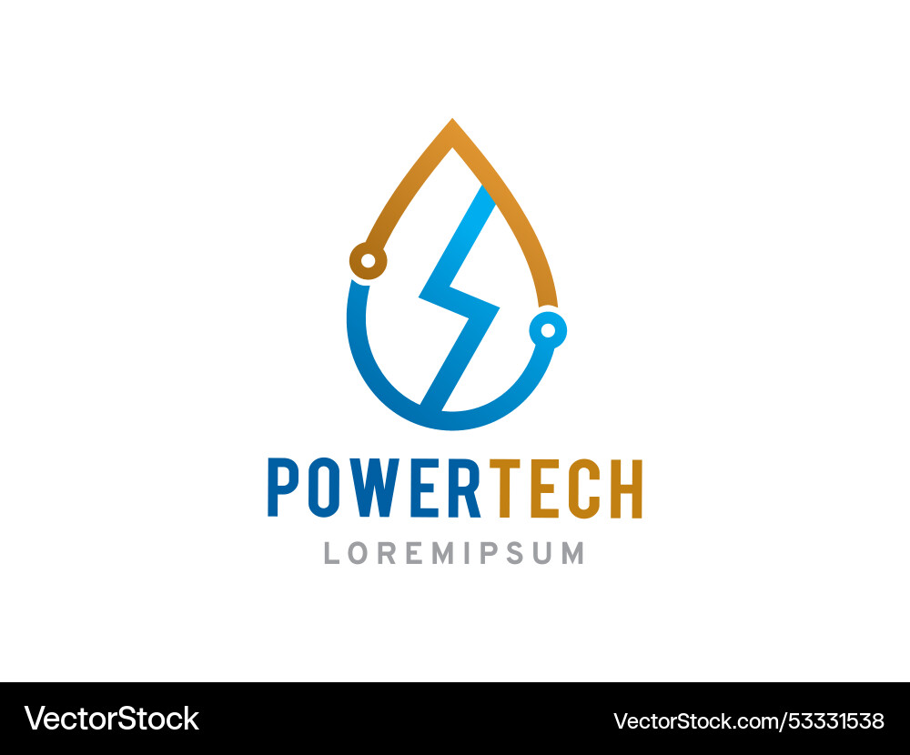 Power tech logo symbol or icon template Royalty Free Vector