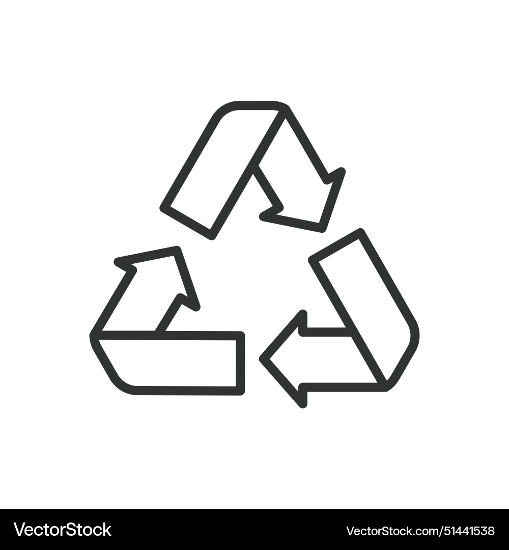 Recycle arrows in line design eco Royalty Free Vector Image