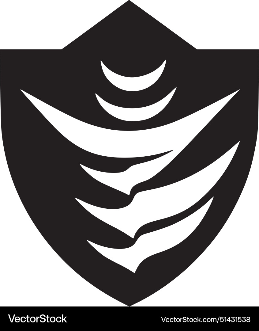 Shield - minimalist and flat logo Royalty Free Vector Image