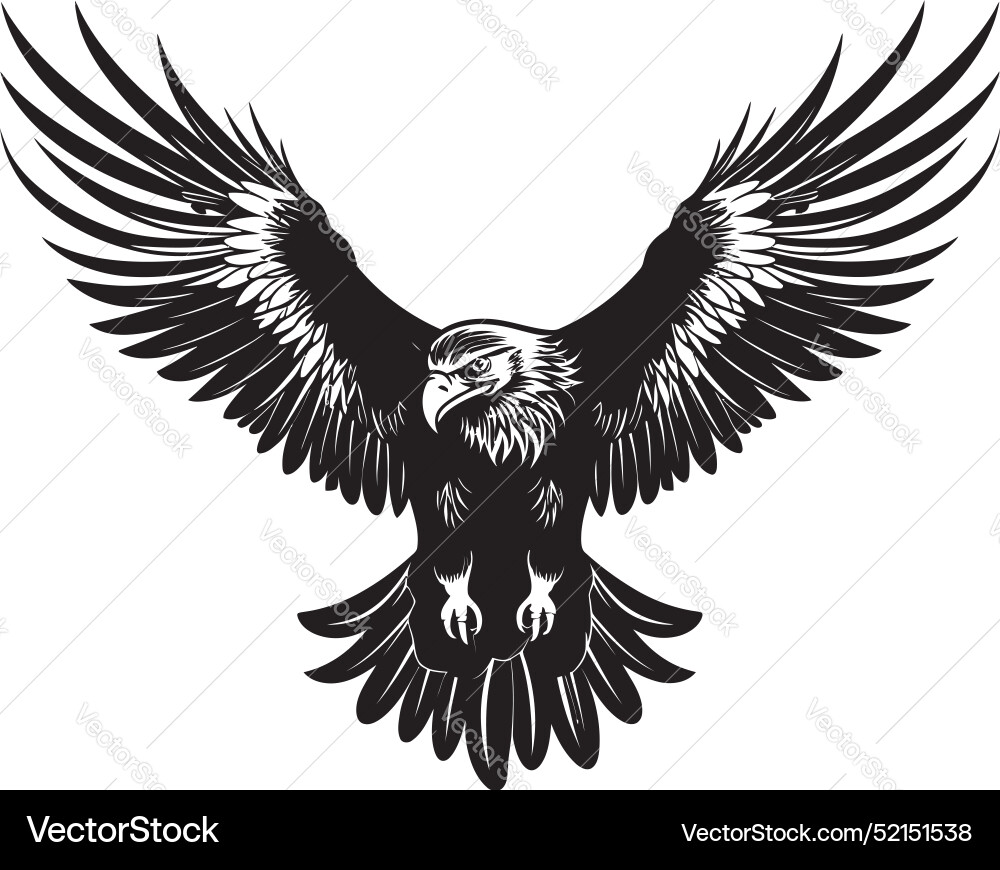 Skull wing sentinel tattoo style eagle icon Vector Image