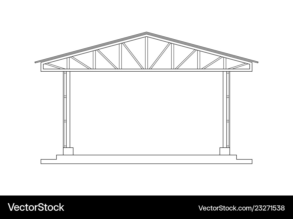 Space Frame Structure Outline Royalty Free Vector Image