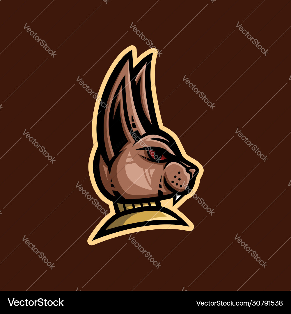 Sphinx cat mascot logo egyptian Royalty Free Vector Image