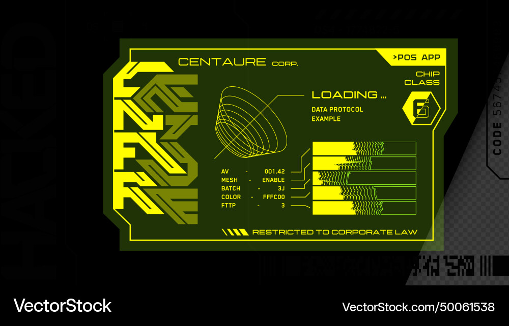 Virtual reality cyberpunk hud interface ci-fi Vector Image