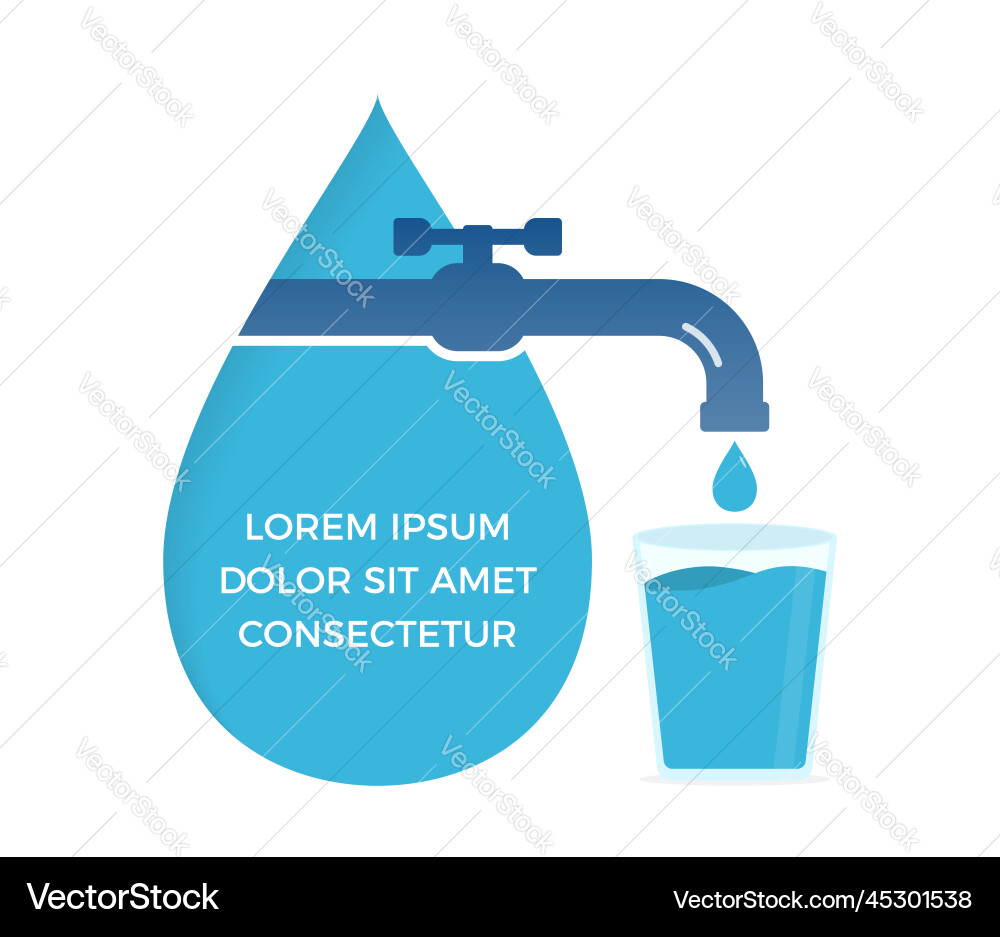 Water Tap with Drop Royalty Free Vector Image - VectorStock
