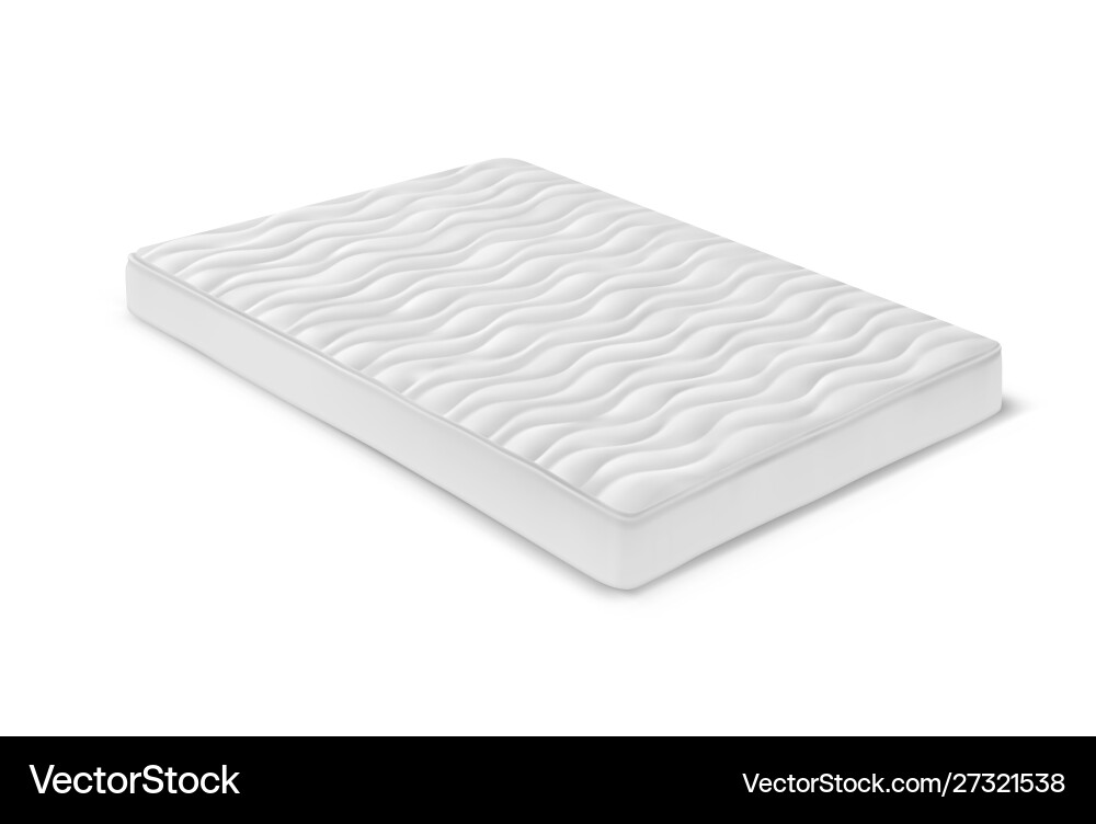 White isometric mattress for bed or bedroom Vector Image