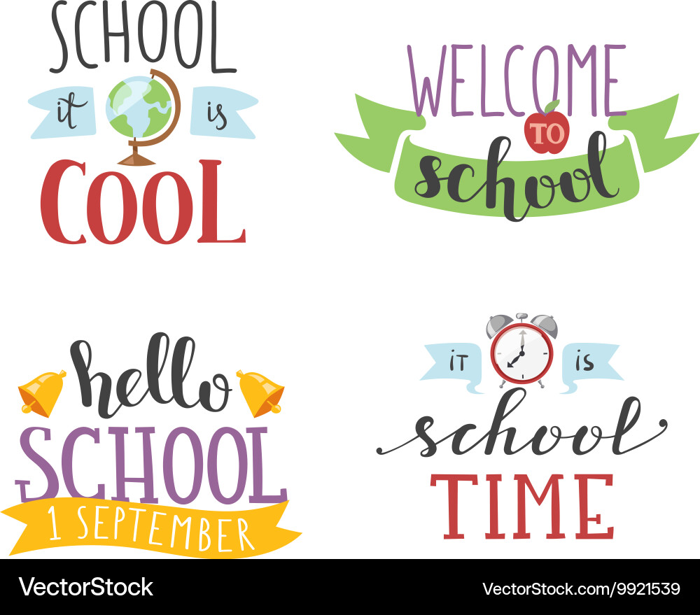 Back to school text Royalty Free Vector Image - VectorStock