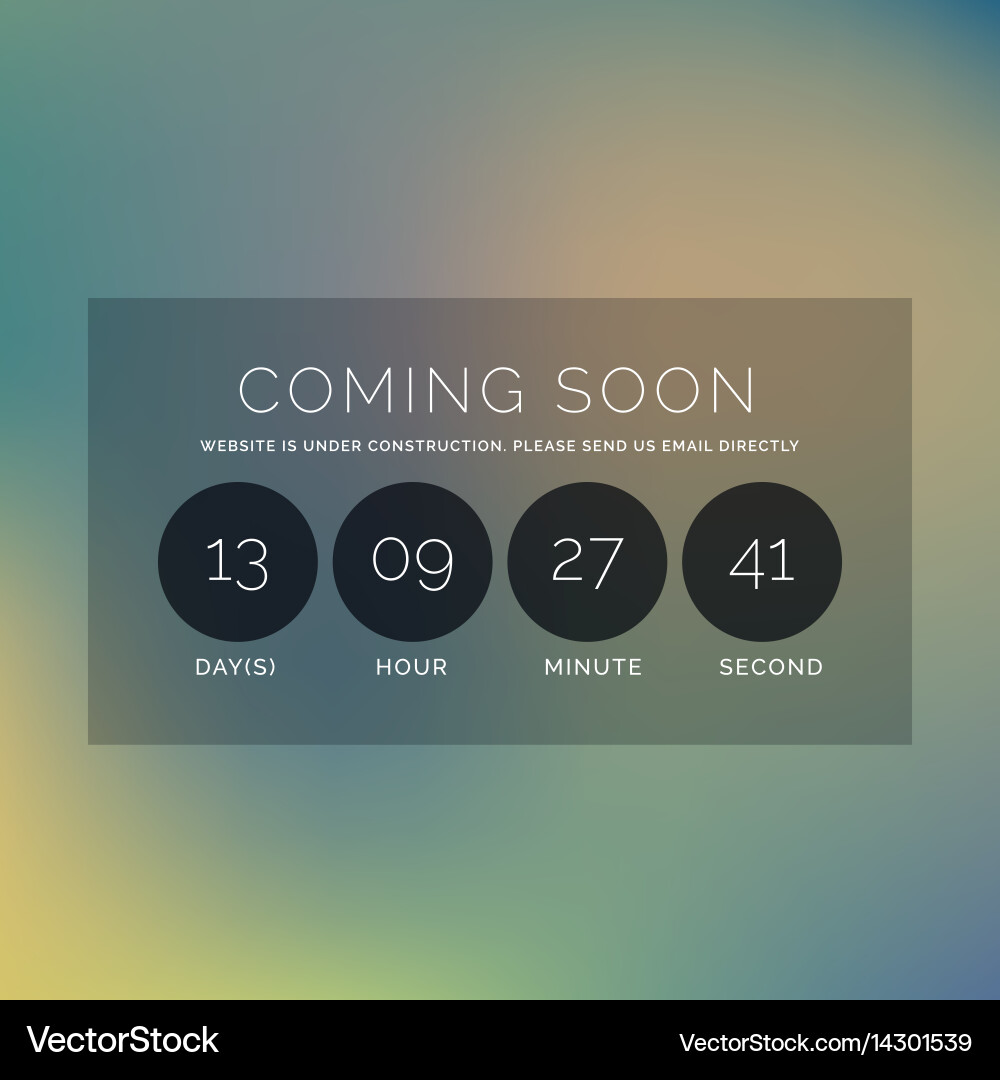 Blurred background with coming soon text Vector Image