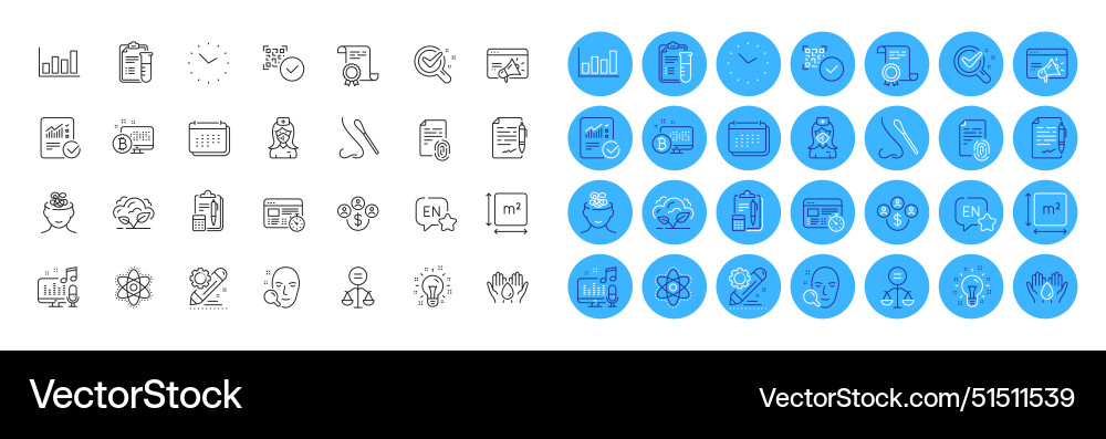Calendar project edit and chemistry atom line Vector Image