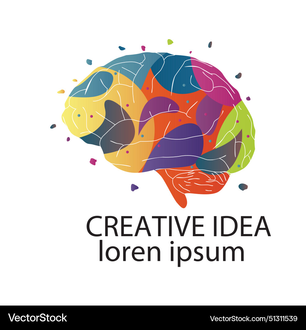 Creative brain idea concept background design Vector Image