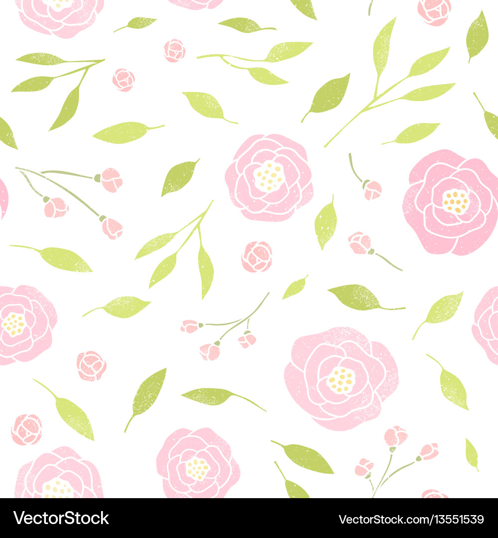 Cute peony and leaves background Royalty Free Vector Image