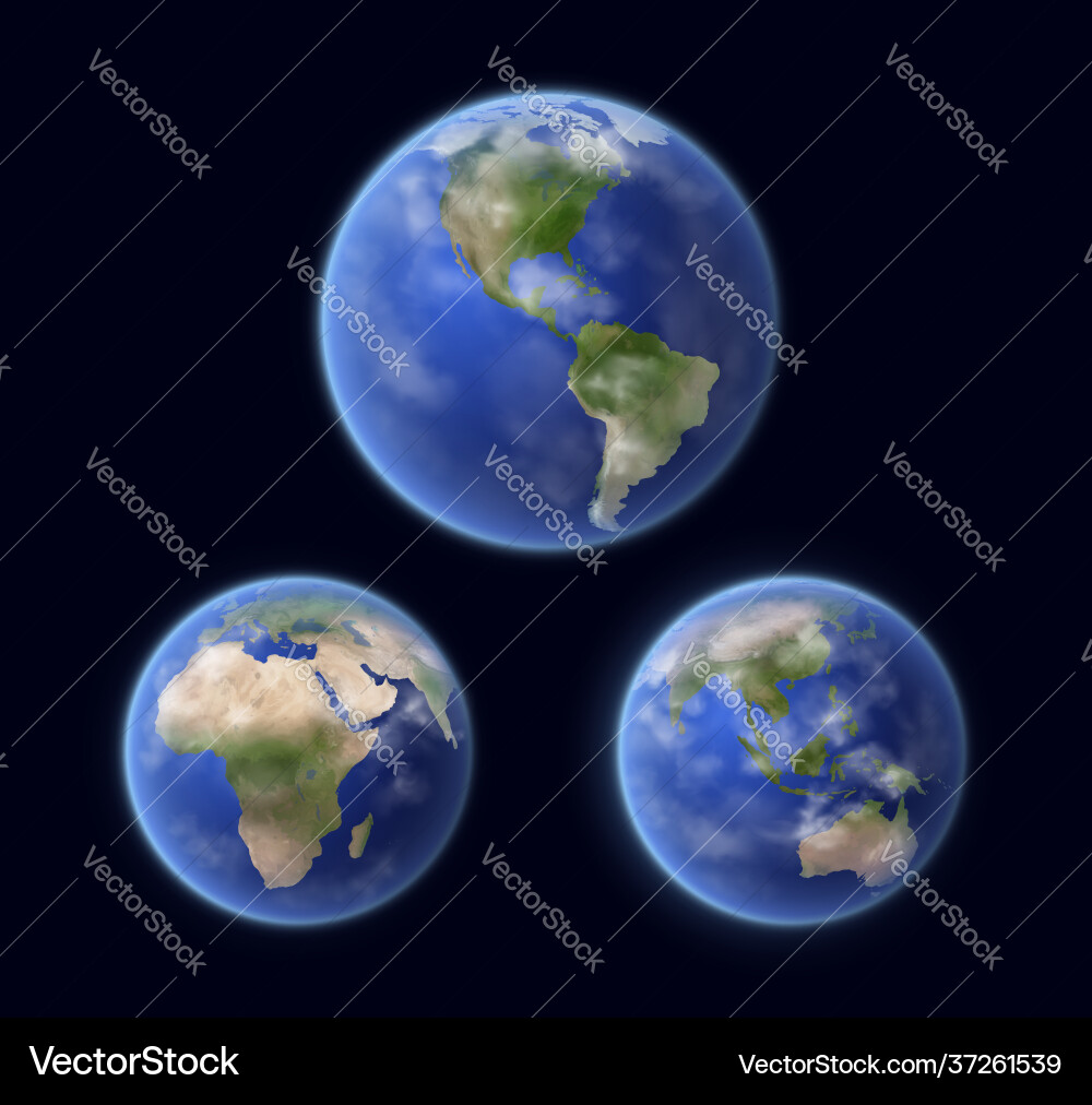 Earth planet surface space view Royalty Free Vector Image