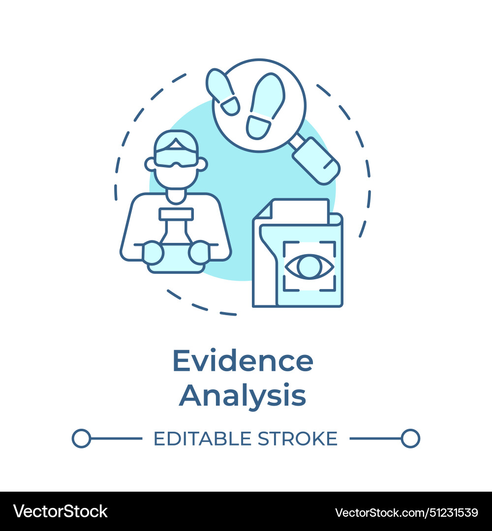Evidence analysis soft blue concept icon Vector Image