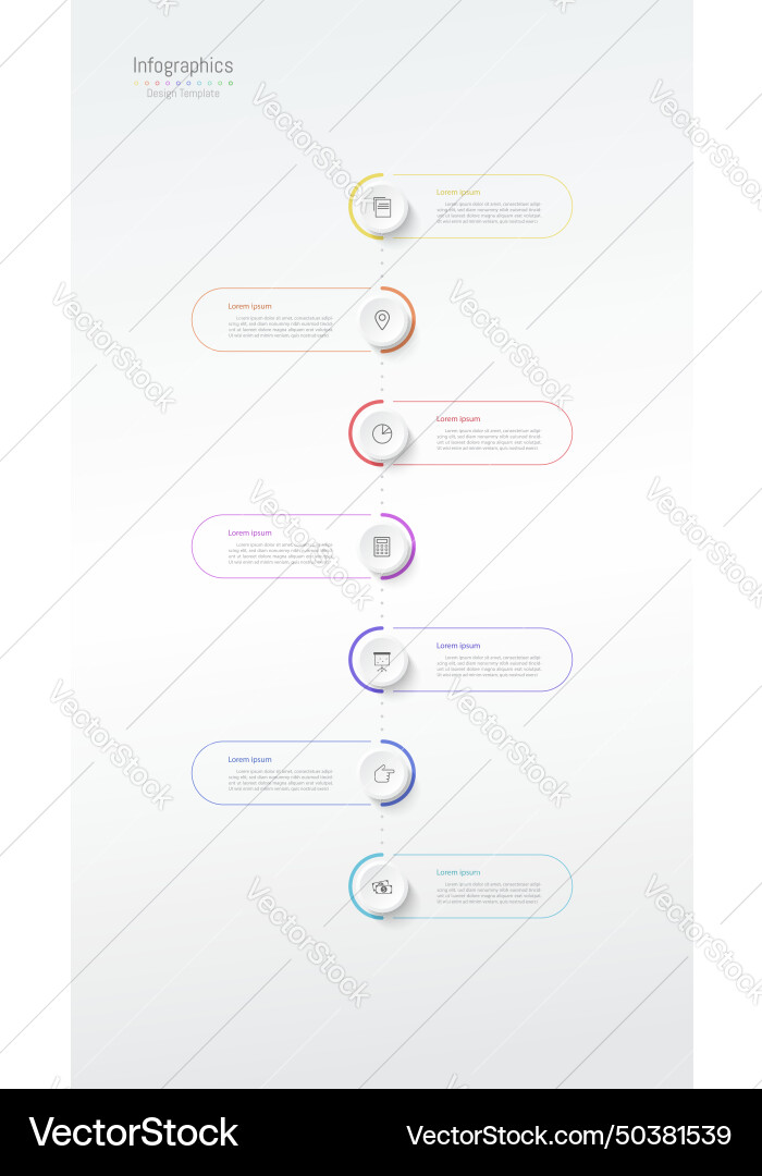 Infographic 7 options design elements Royalty Free Vector