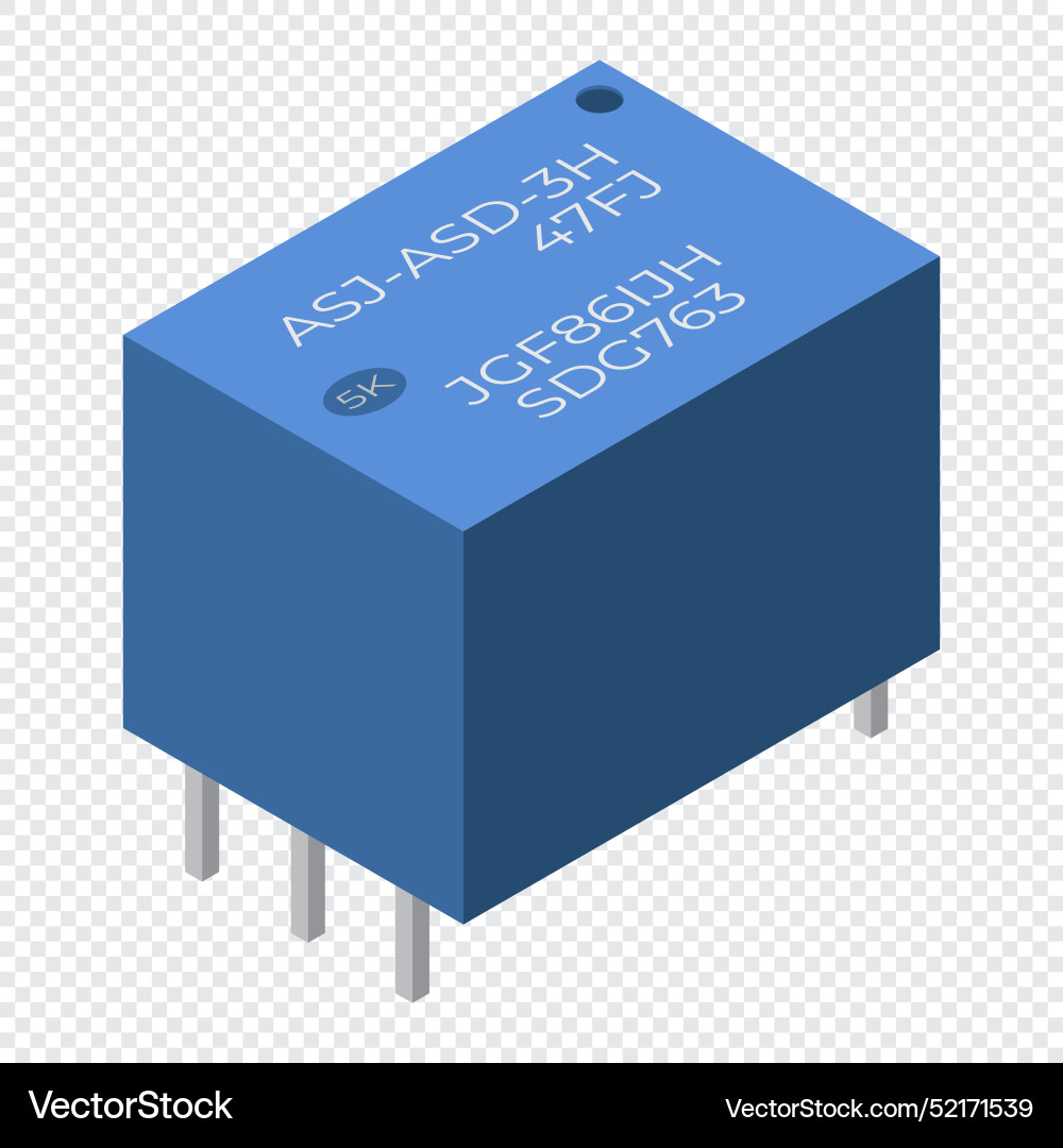 Relays isometric icon electronic component Vector Image
