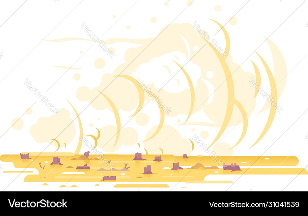 Sand storm in desert place Royalty Free Vector Image