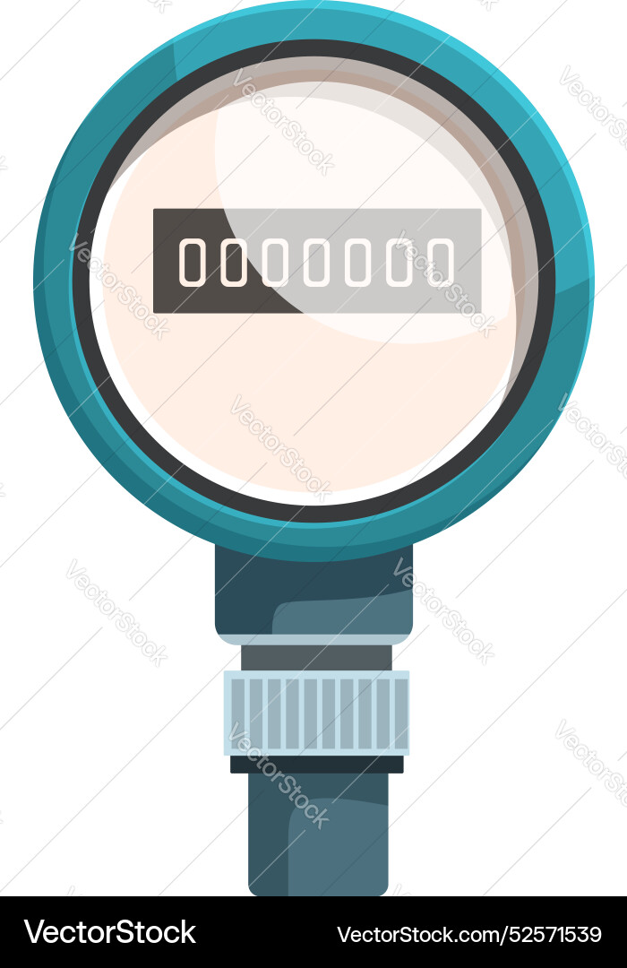Water meter measuring consumption displaying Vector Image