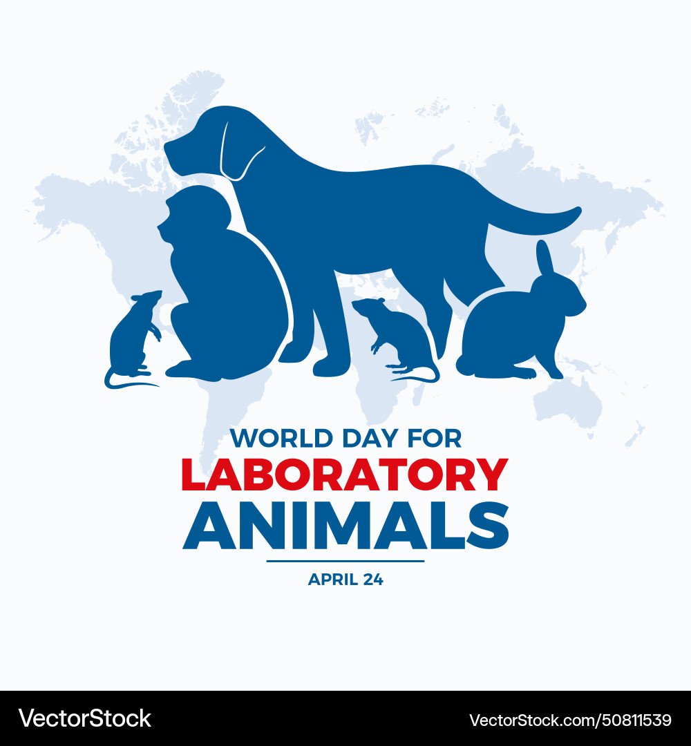 World day for laboratory animals poster Royalty Free Vector