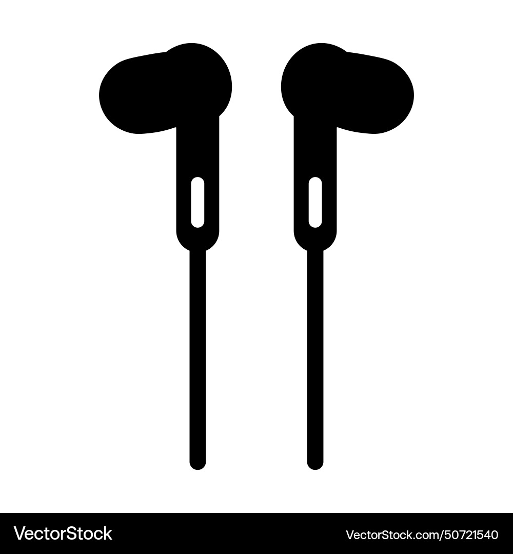 Black earphones icon on white background Vector Image