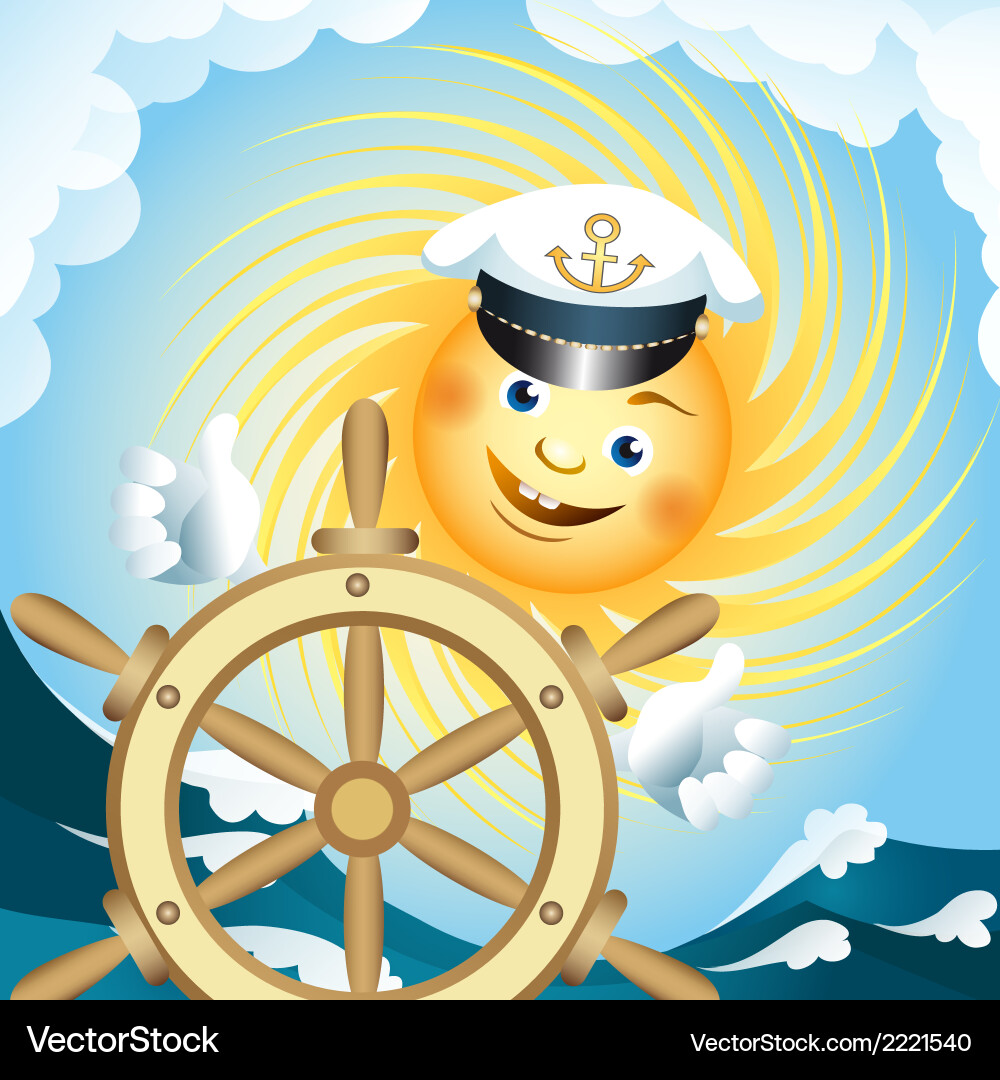 Captain sun Royalty Free Vector Image - VectorStock