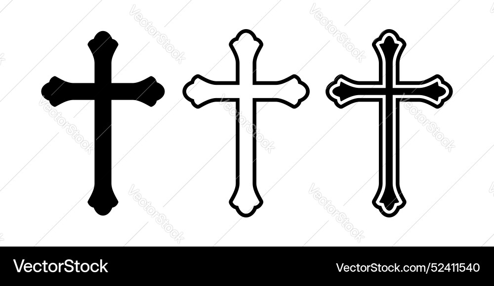 Catholic religious symbol outline cross Royalty Free Vector