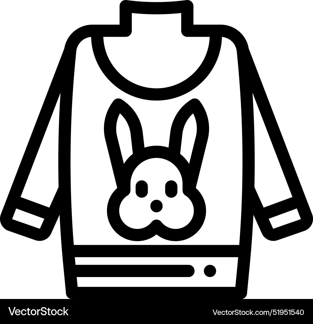 Christmas sweater icon thin linear style design Vector Image