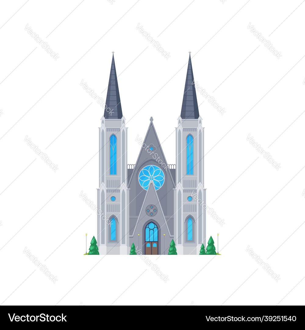 Church old gothic cathedral chapel flat building Vector Image