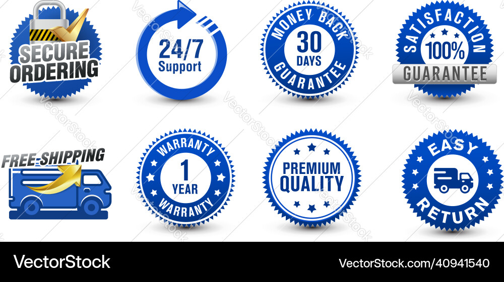 Ecommerce Security Badge Set Royalty Free Vector Image