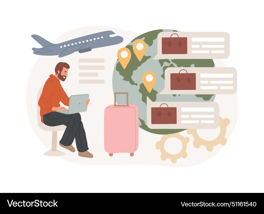 Expat work isolated concept Royalty Free Vector Image
