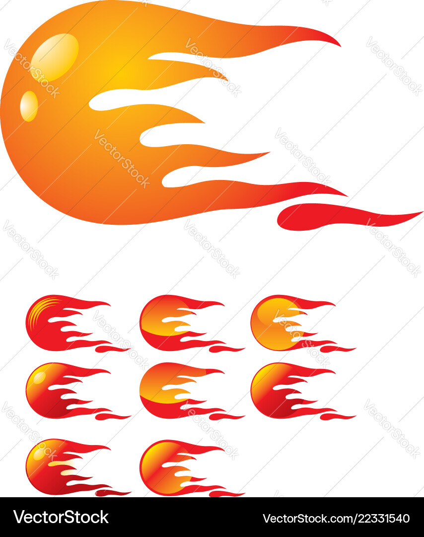 Fiery Ball Flame Icon Royalty Free Vector Image