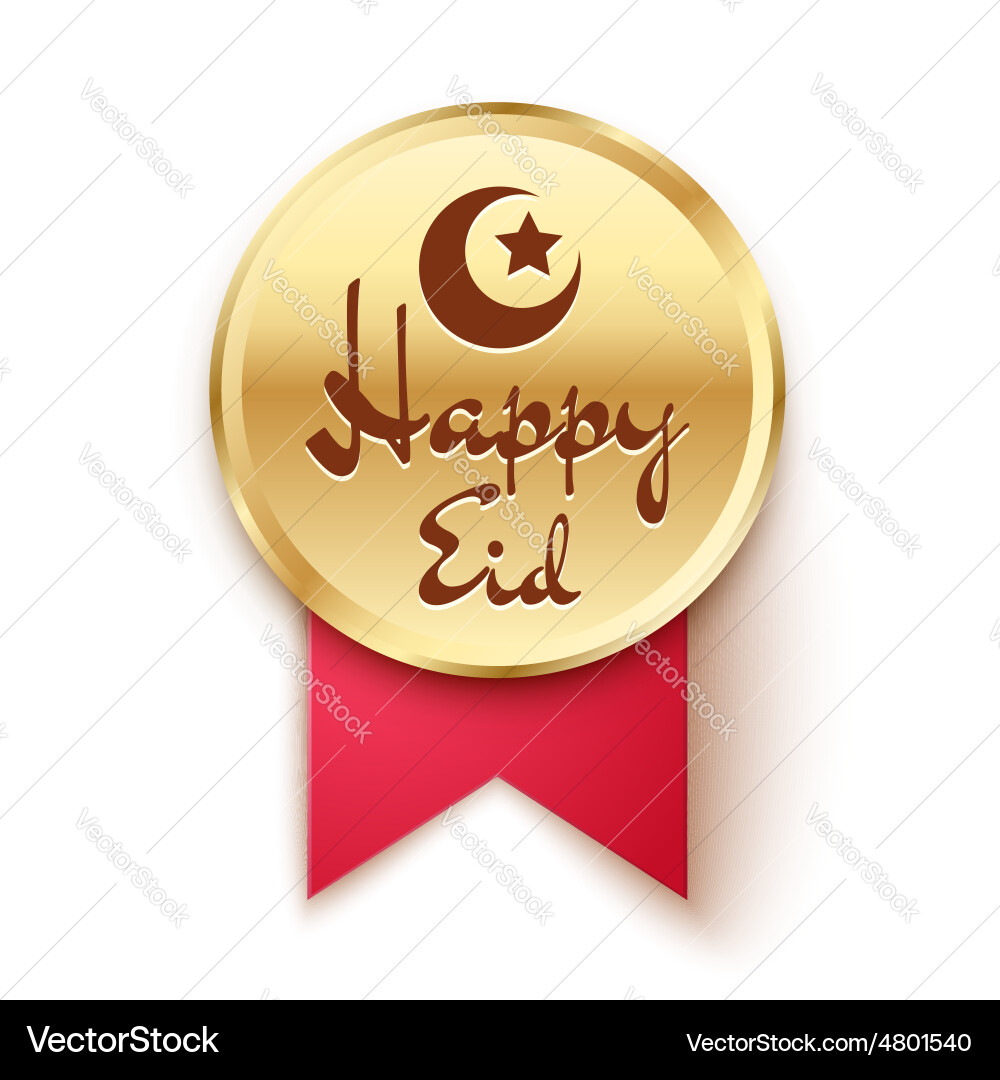 Islamic Golden Eid Badge Royalty Free Vector Image