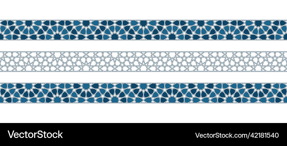 Islamic ornament pattern border for ramadan card Vector Image