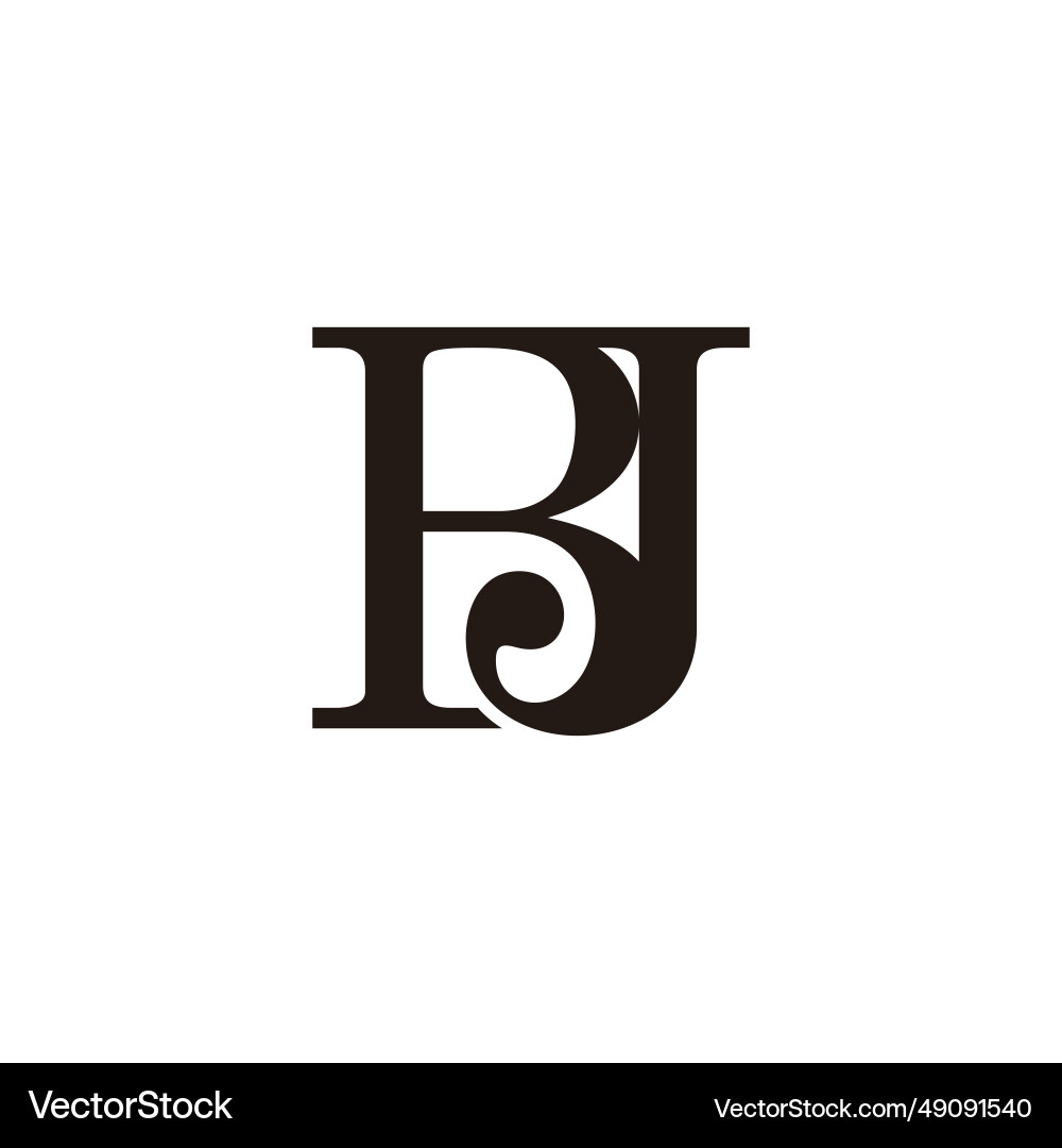 Letter bj loop font linked simple logo Royalty Free Vector