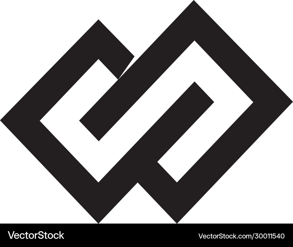 Mountain infinity geometric design symbol logo Vector Image