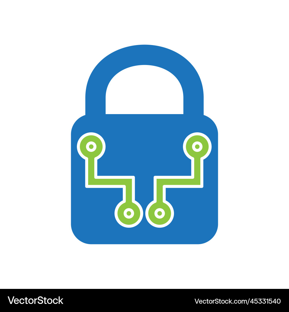 Padlock tech icon logo – Free Vector | VectorStock