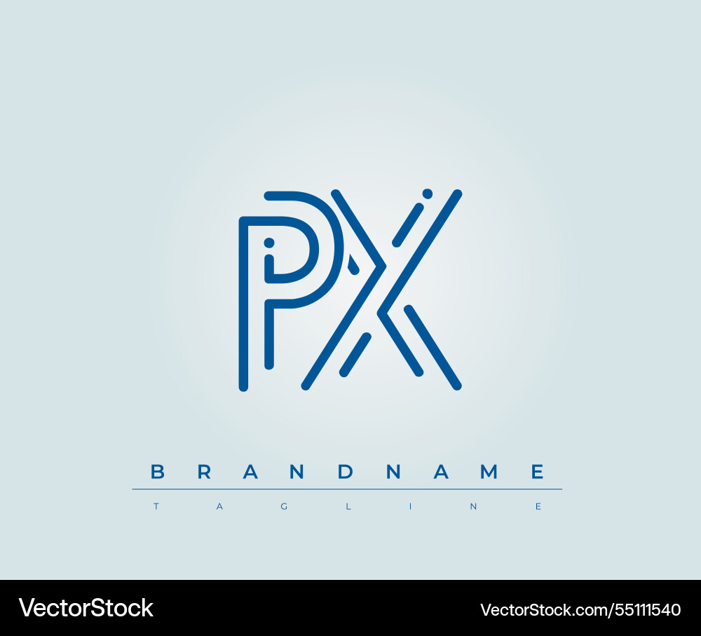 Px technology letter logo template Royalty Free Vector Image