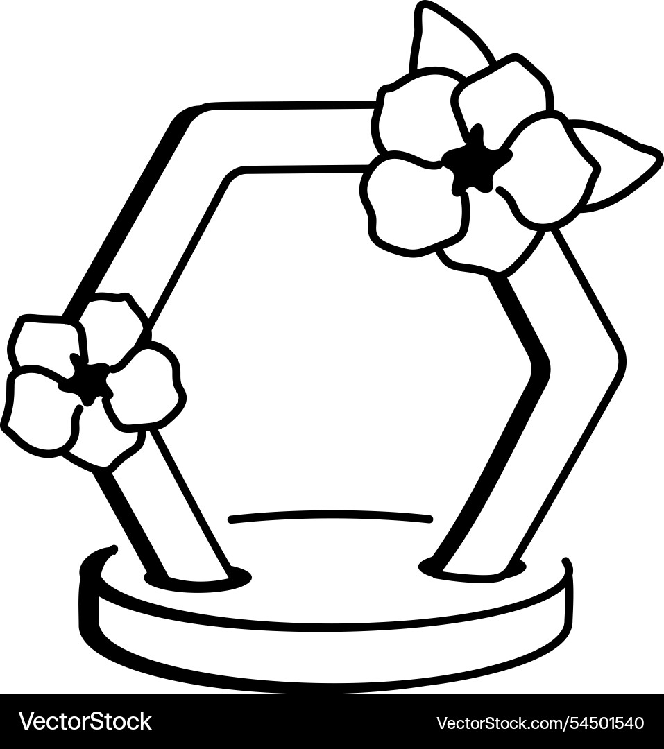 Sketchy style icon of decorative stand Royalty Free Vector