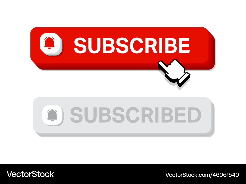 Subscribe Button - Red & Bell Royalty Free Vector Image