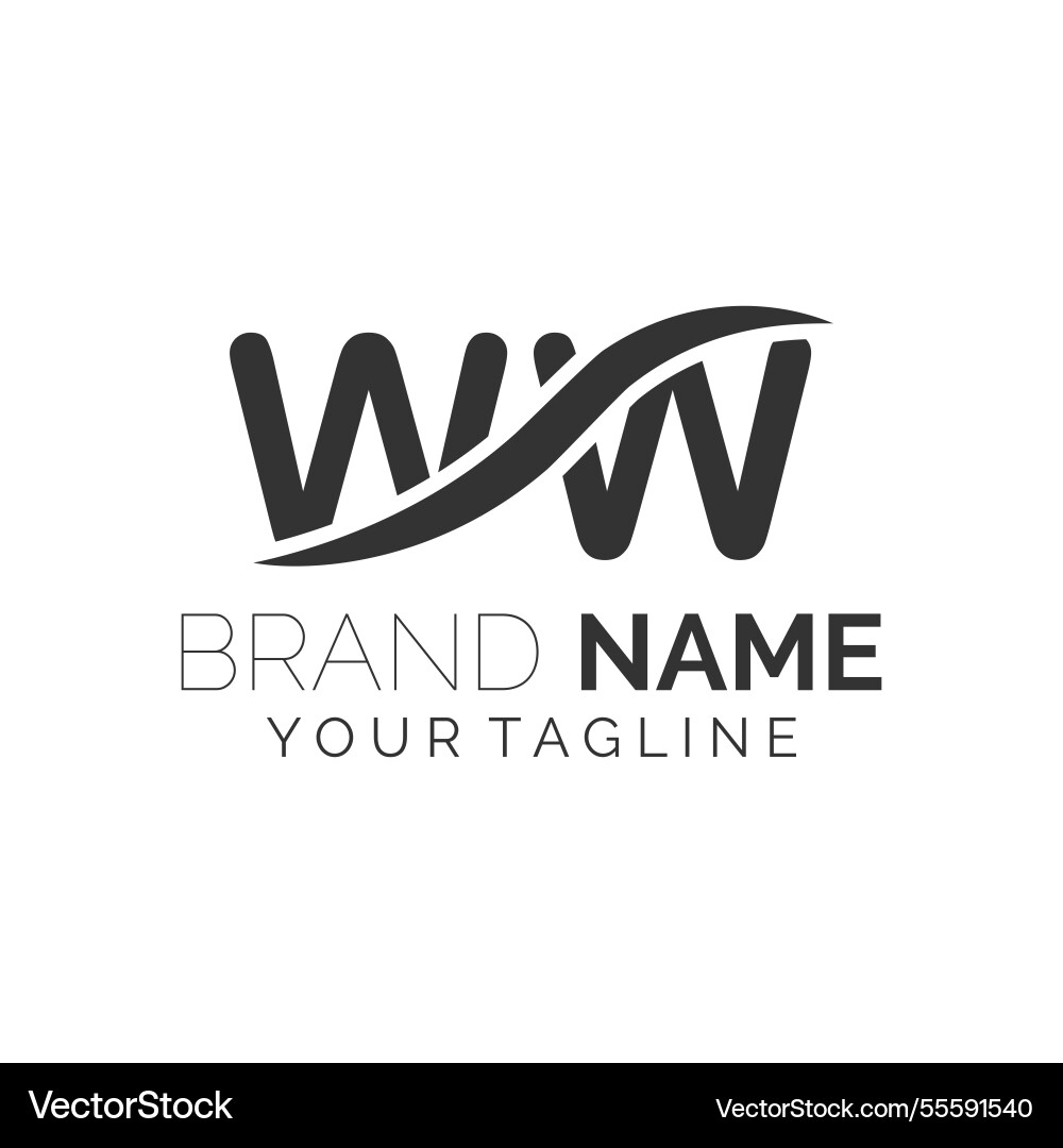 Ww logo design trendy awesome artistic initial Vector Image