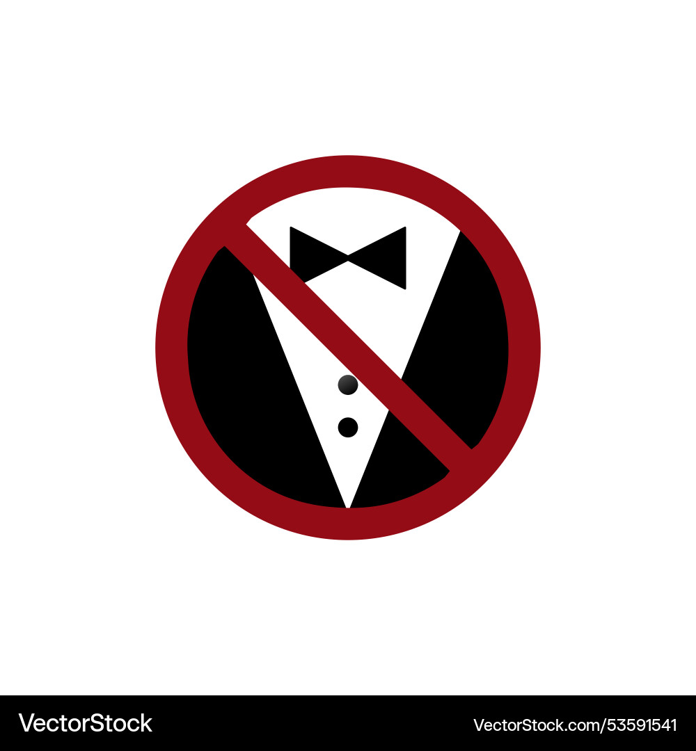 Ban dresscode icon forbidden sign Royalty Free Vector Image