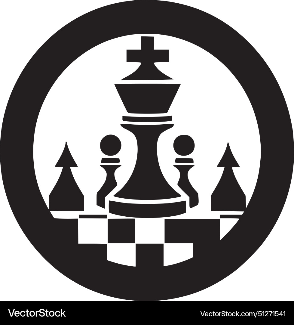 Chess - minimalist and flat logo Royalty Free Vector Image