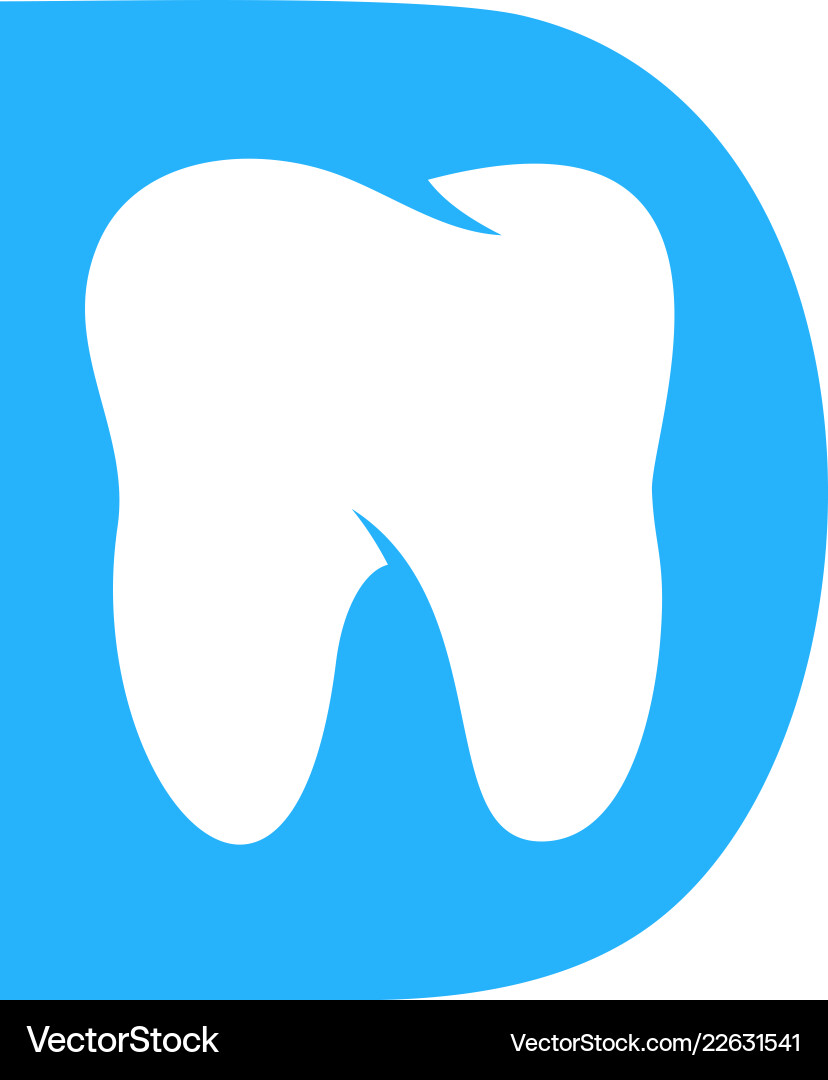 D letter dental logo icon design Royalty Free Vector Image