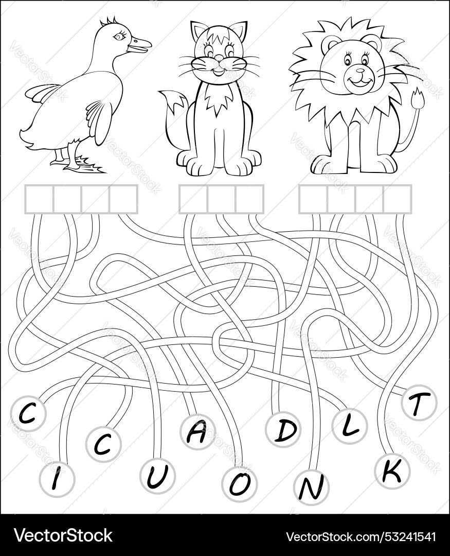 Educational page for children with exercises Vector Image