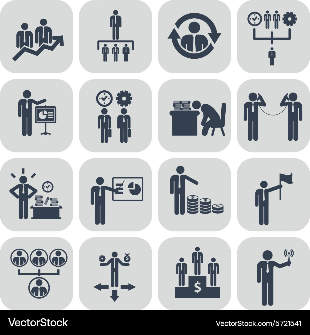 Human resources and management icons set Vector Image