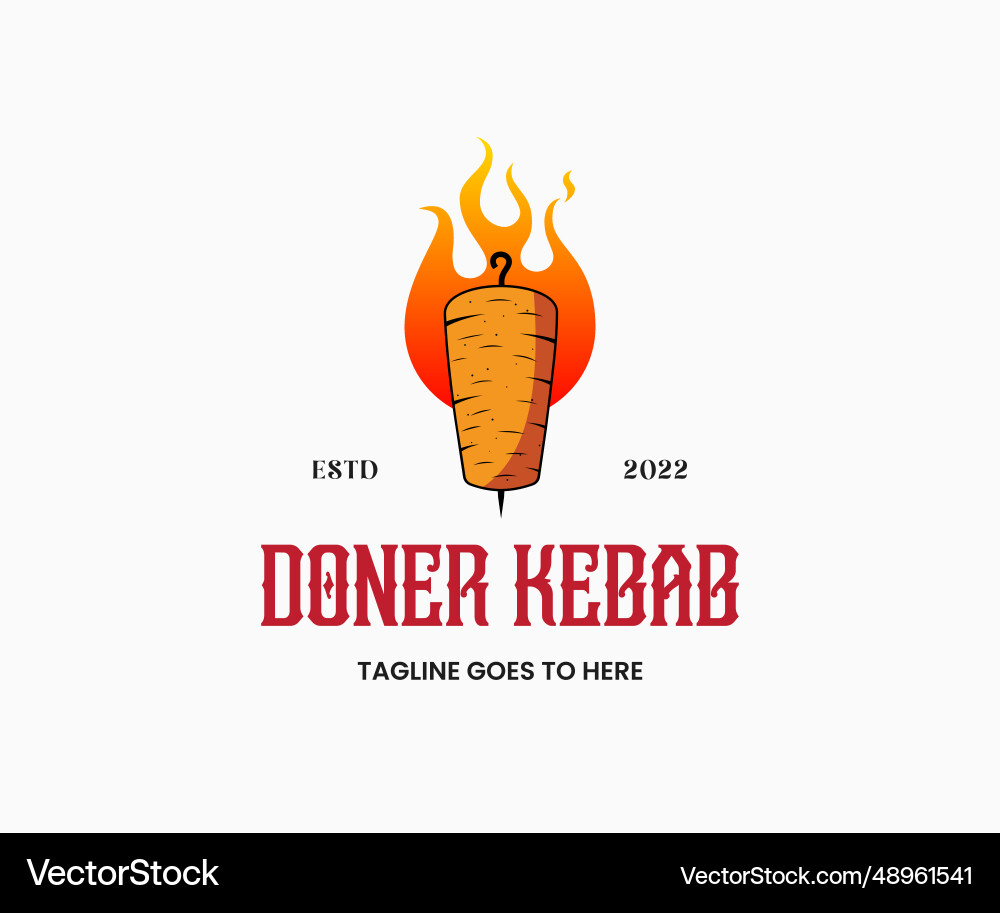 Kebab logo doner design Royalty Free Vector Image