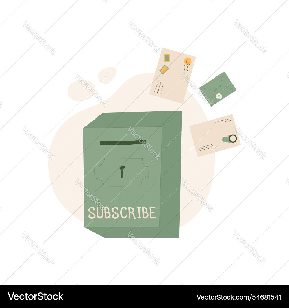 Mailbox with letters and postcards Royalty Free Vector Image