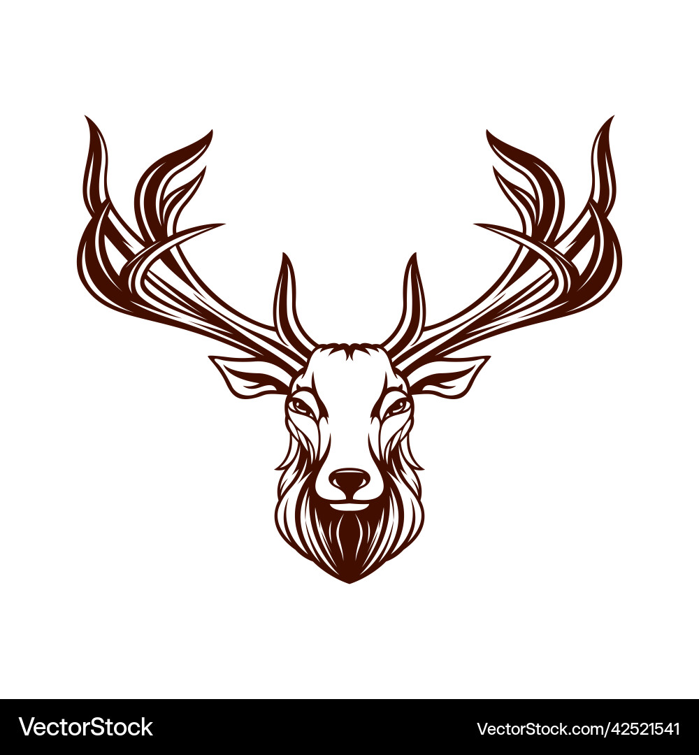 Moderne Hirschkopf-Logo Lizenzfreies Vektorbild