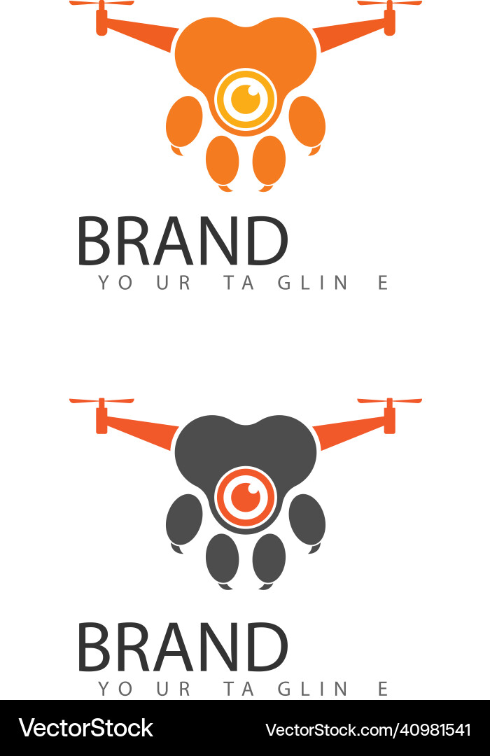 Paw drone logo Royalty Free Vector Image - VectorStock