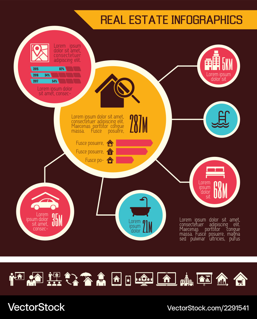 Real estate infographics Royalty Free Vector Image